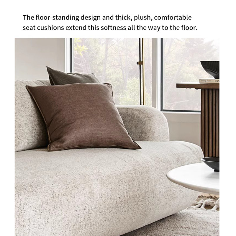 ComfySofa.s French cream style simple fabric sofa | Wayfair