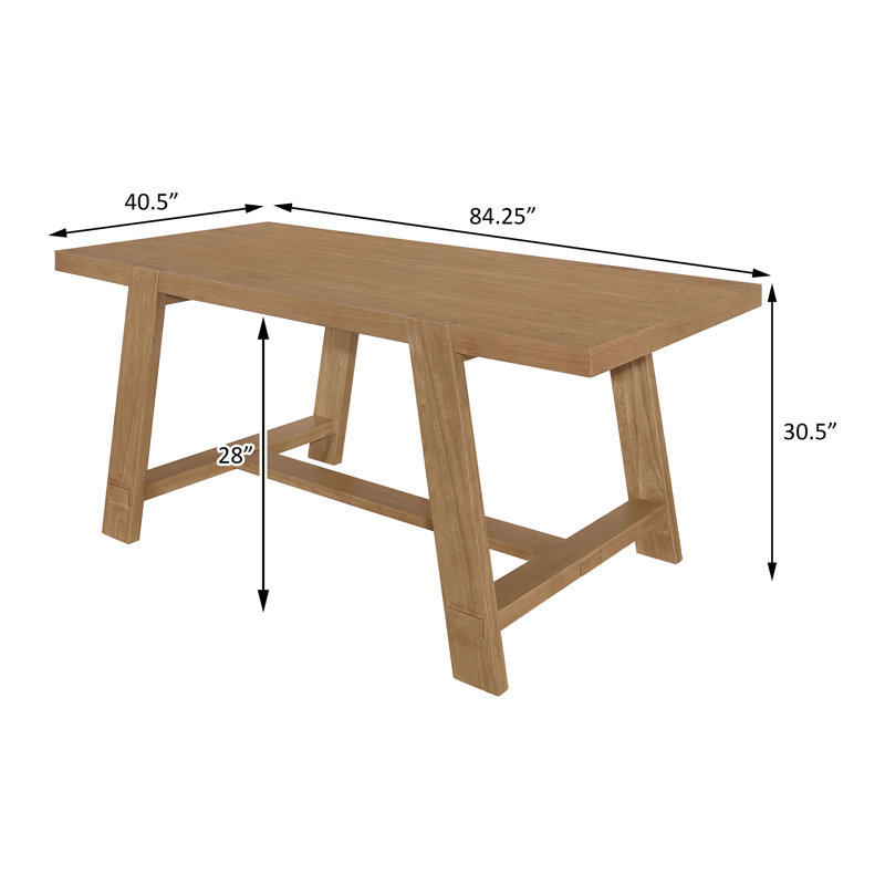 Laurel Foundry Modern Farmhouse® Carnes Brown Rectangular Trestle Base ...