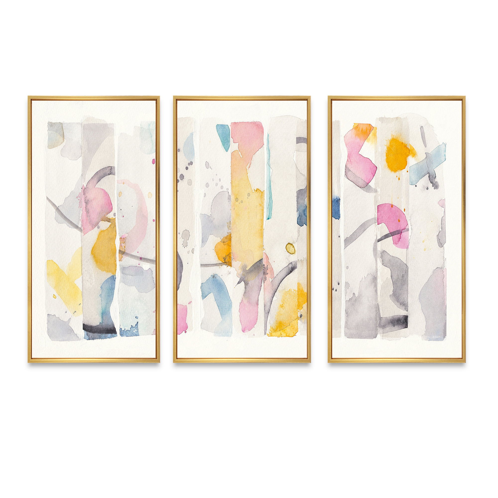 DesignArt " Multi-Colour Geometric Bars I " 3 - Pieces - Wayfair Canada