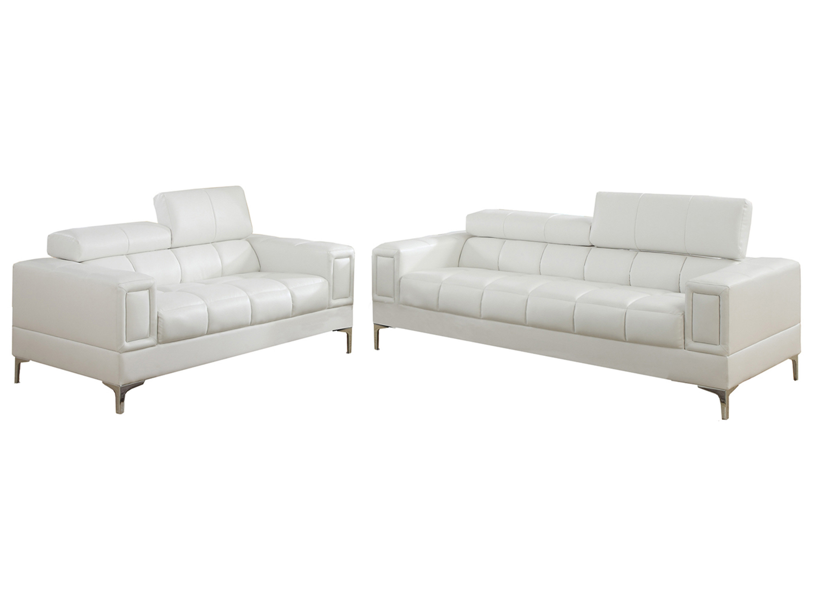 Orren Ellis Modern Sofa 2-PCS SOFA SET Faux Leather, Modern Sofa ...