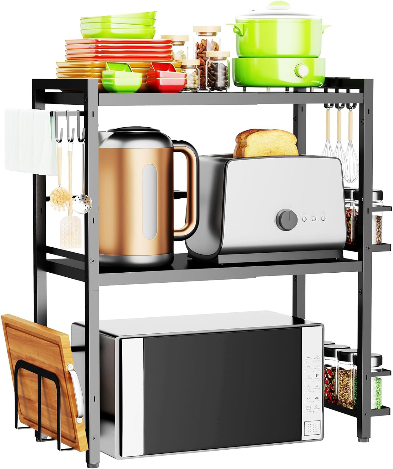 Rebrilliant Microwave Oven Rack, Expandable Microwave Stand Countertop ...