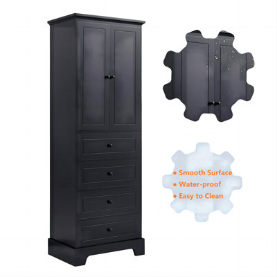 Red Barrel Studio® Quintell Freestanding Linen Cabinet | Wayfair