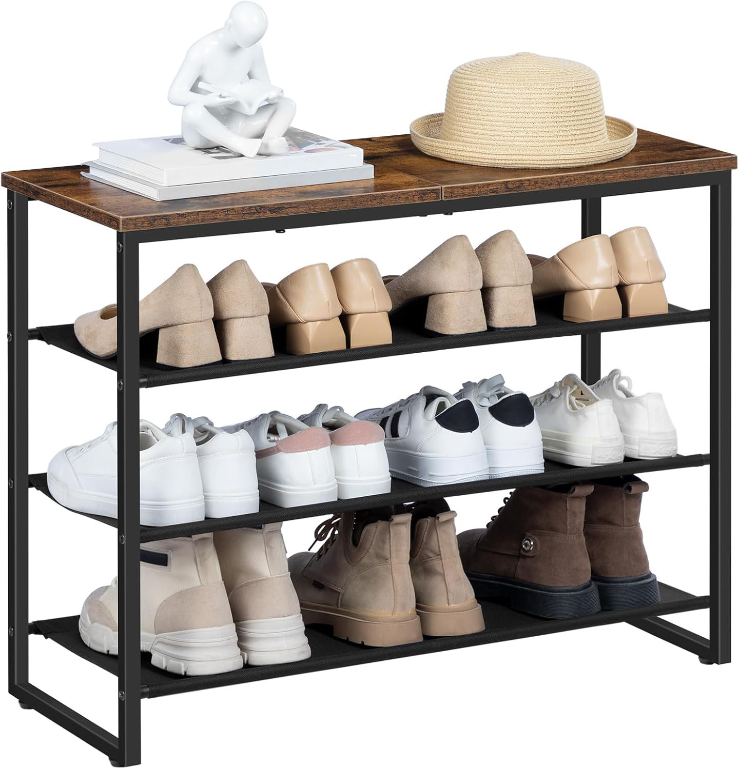 Dovecove Tier Shoe Storage Organizer With 3 Oxford Fabric Shelves And ...