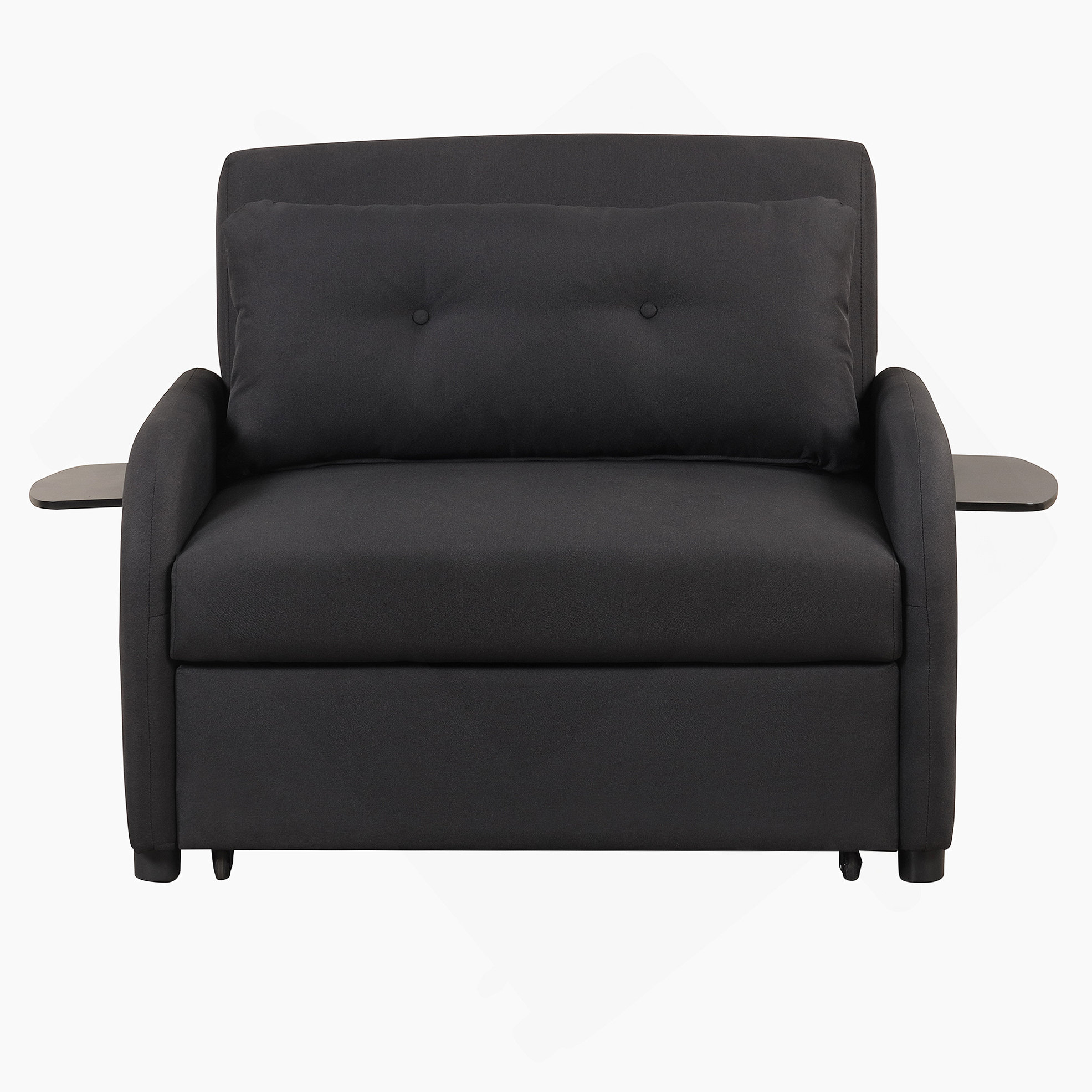 Ebern Designs pull out sofa sleeper 3 in 1 with 2 wing table side ...