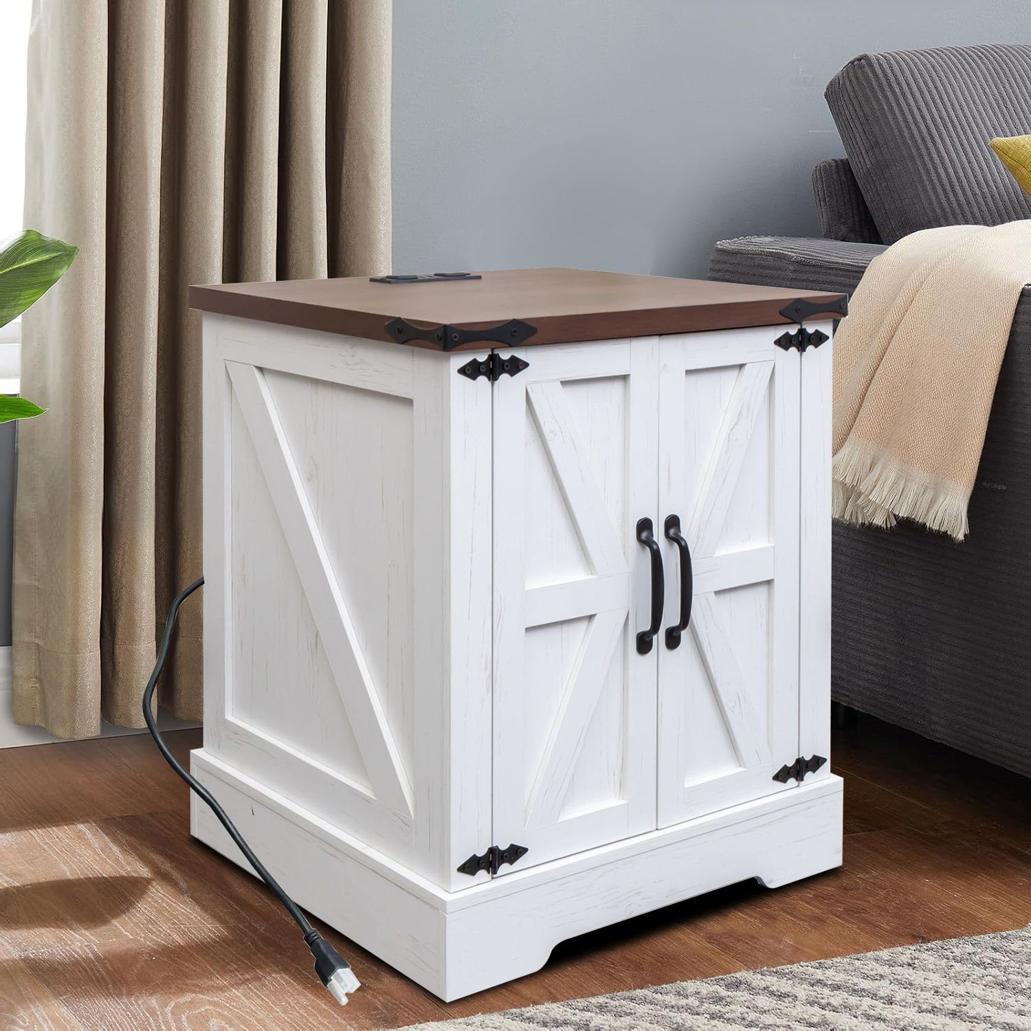 Gracie Oaks Mid Century Vintage Style Side Table Sideboard Nightstand ...