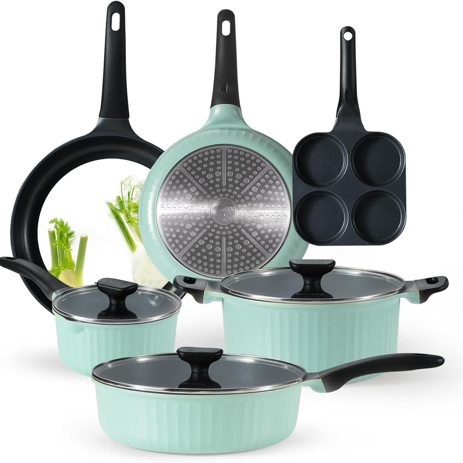 BN-LINKKL Pots And Pans Set, Nonstick Cookware Set, Induction Cookware ...