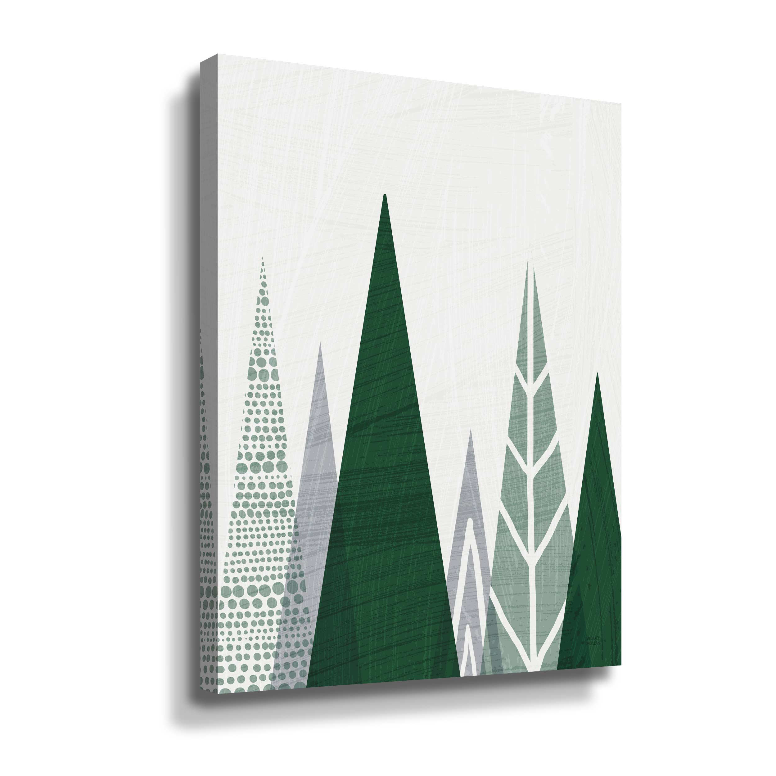 Millwood Pines Geometric Forest II - Graphic Art on Canvas | Wayfair