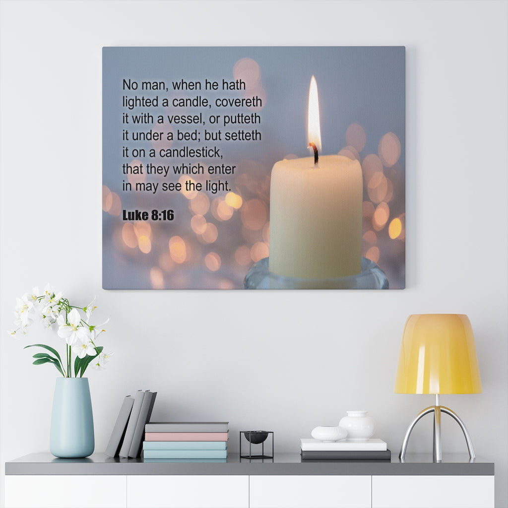 Trinx Scripture Canvas See The Light Luke 8:16 Christian Wall Art Print ...