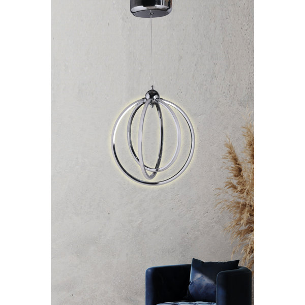 East Urban Home 1 - Light Silver LED Globe Pendant | Wayfair
