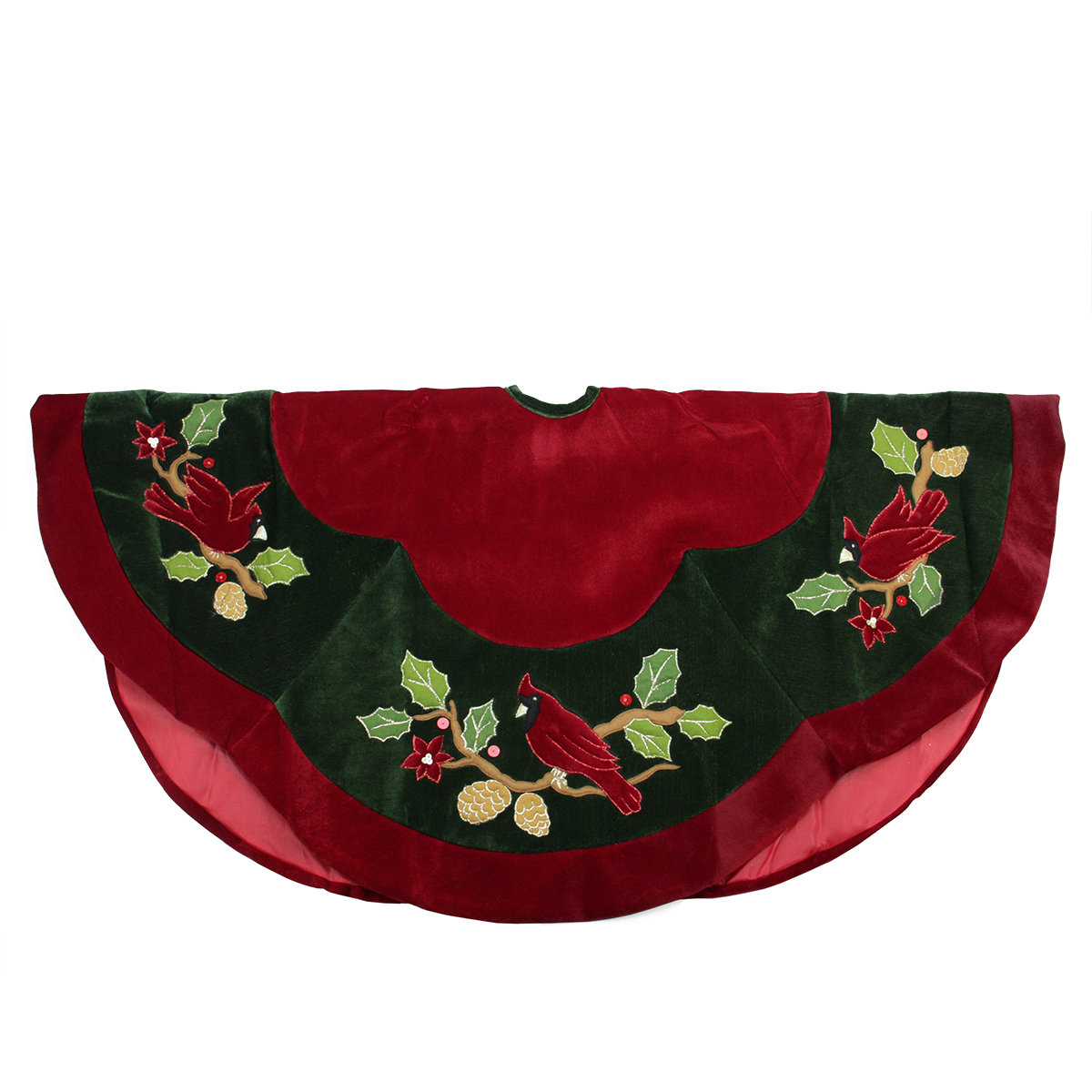 Northlight Seasonal 48" Deep Burgundy and Green Cardinal Embroidered ...