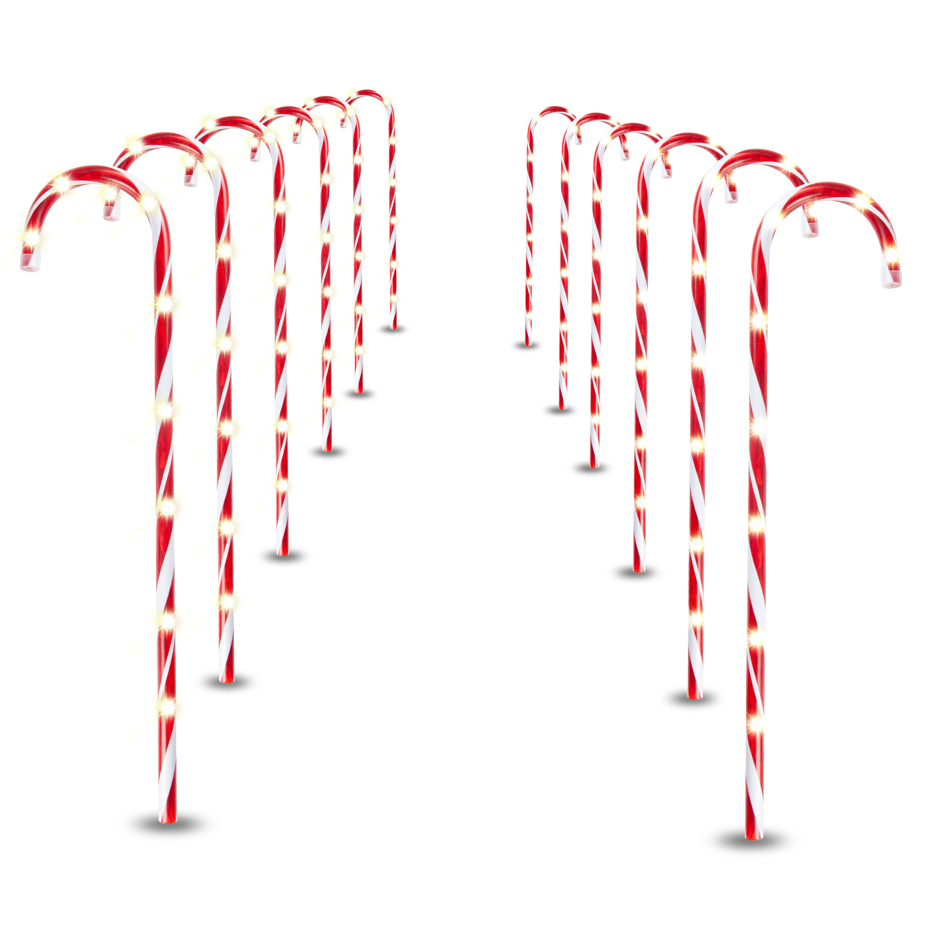 The Holiday Aisle® 28" Christmas Candy Cane Pathway Markers, 12 Pcs ...