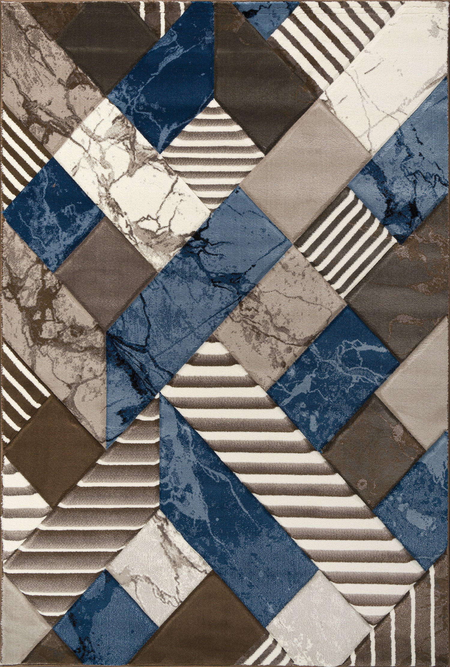 Corrigan Studio® Genissa Abstract Square Area Rug In Blue/Brown | Wayfair