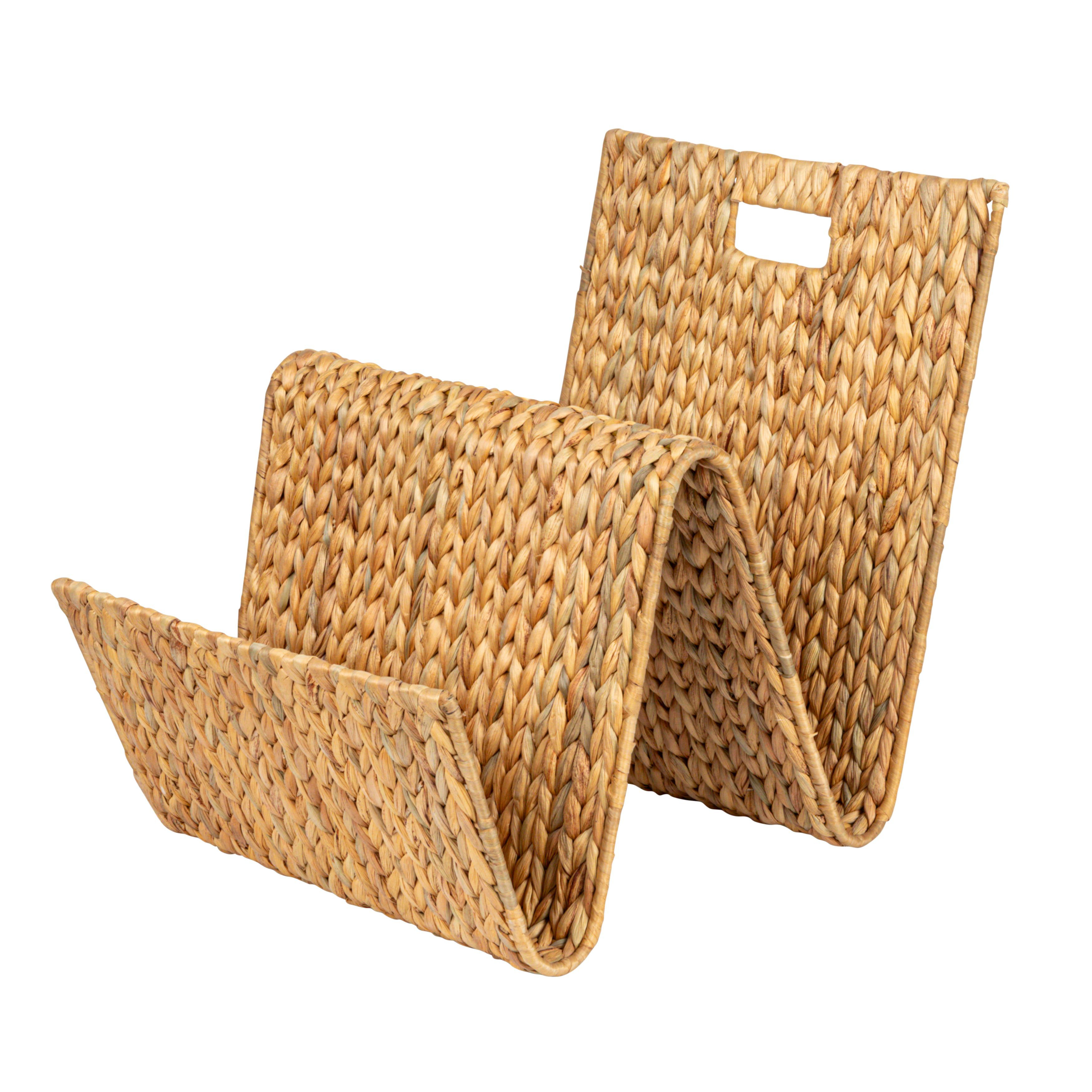 Bay Isle Home™ Burnsdale Hand-Woven Water Hyacinth and Metal Magazine ...