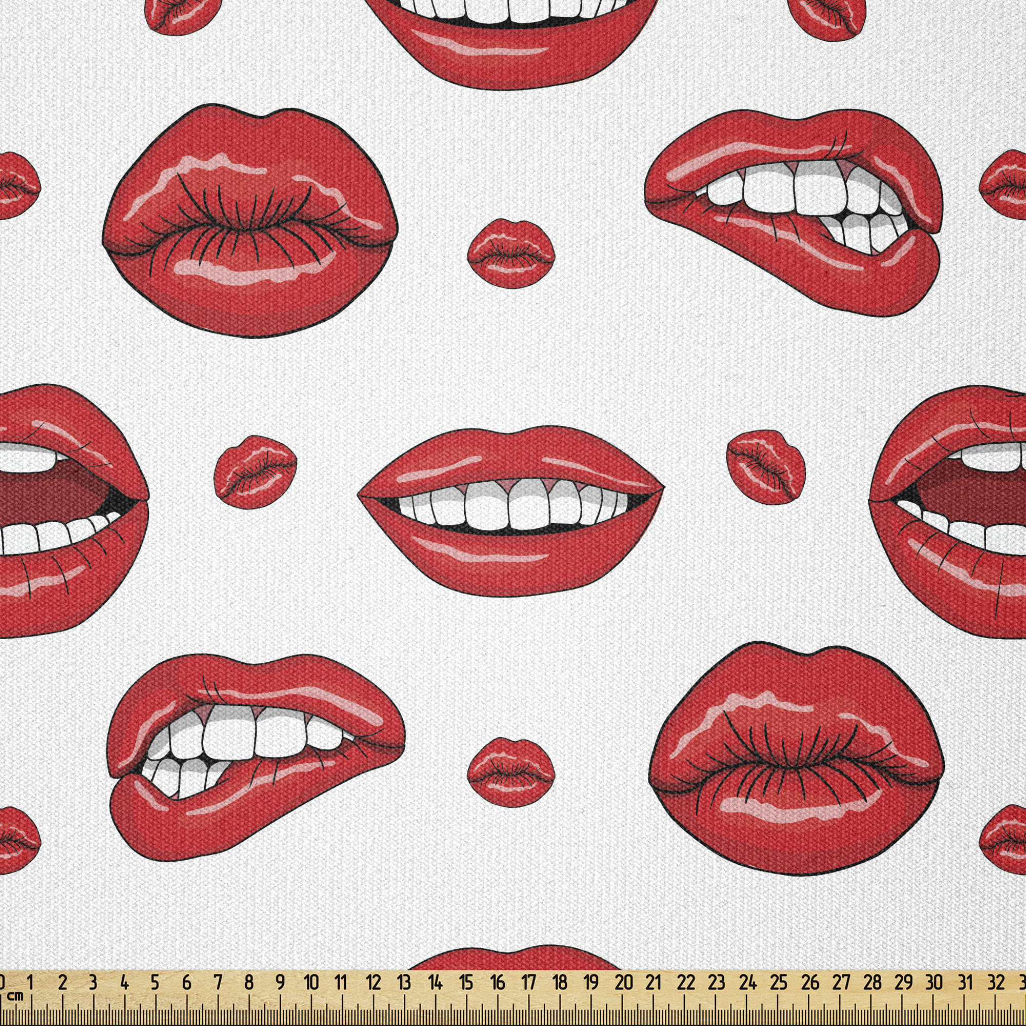 East Urban Home Vintage Fabric By The Yard, Various Women Lip Forms In ...