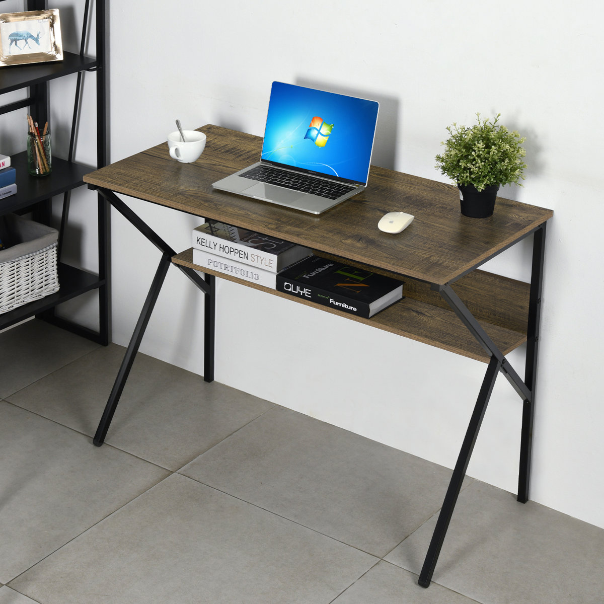 FurnitureR 39.3" Desk, Study PC Table For Home Office, For Teenagers ...