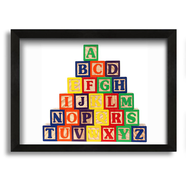 Latitude Run Alphabet Blocks White Framed Print - Single Picture Frame ...