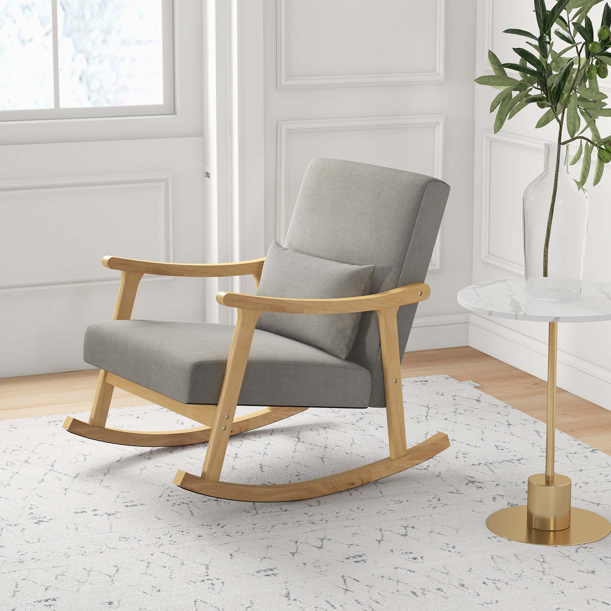 George Oliver Kiren Solid Wood Rocking Chair | Wayfair
