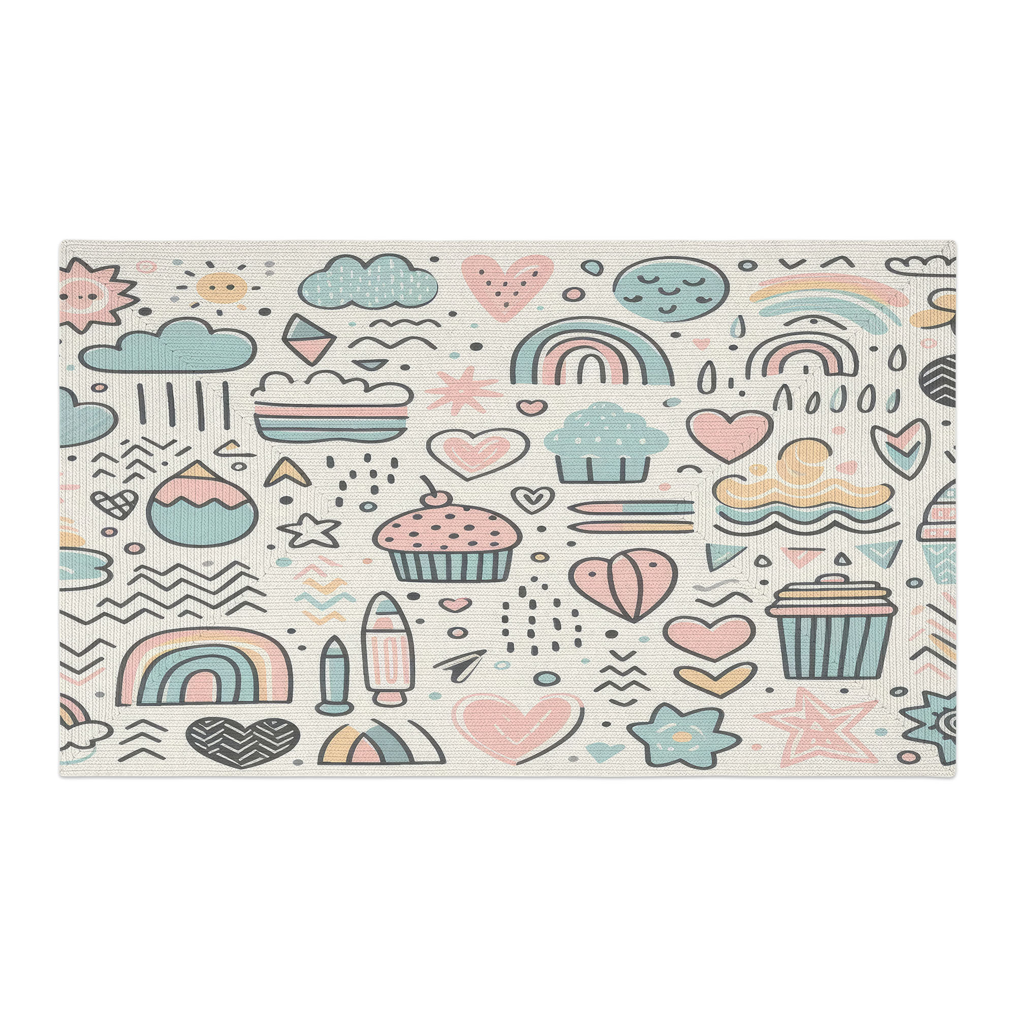 East Urban Home Gentle Scribble Art Braided Rug | Wayfair