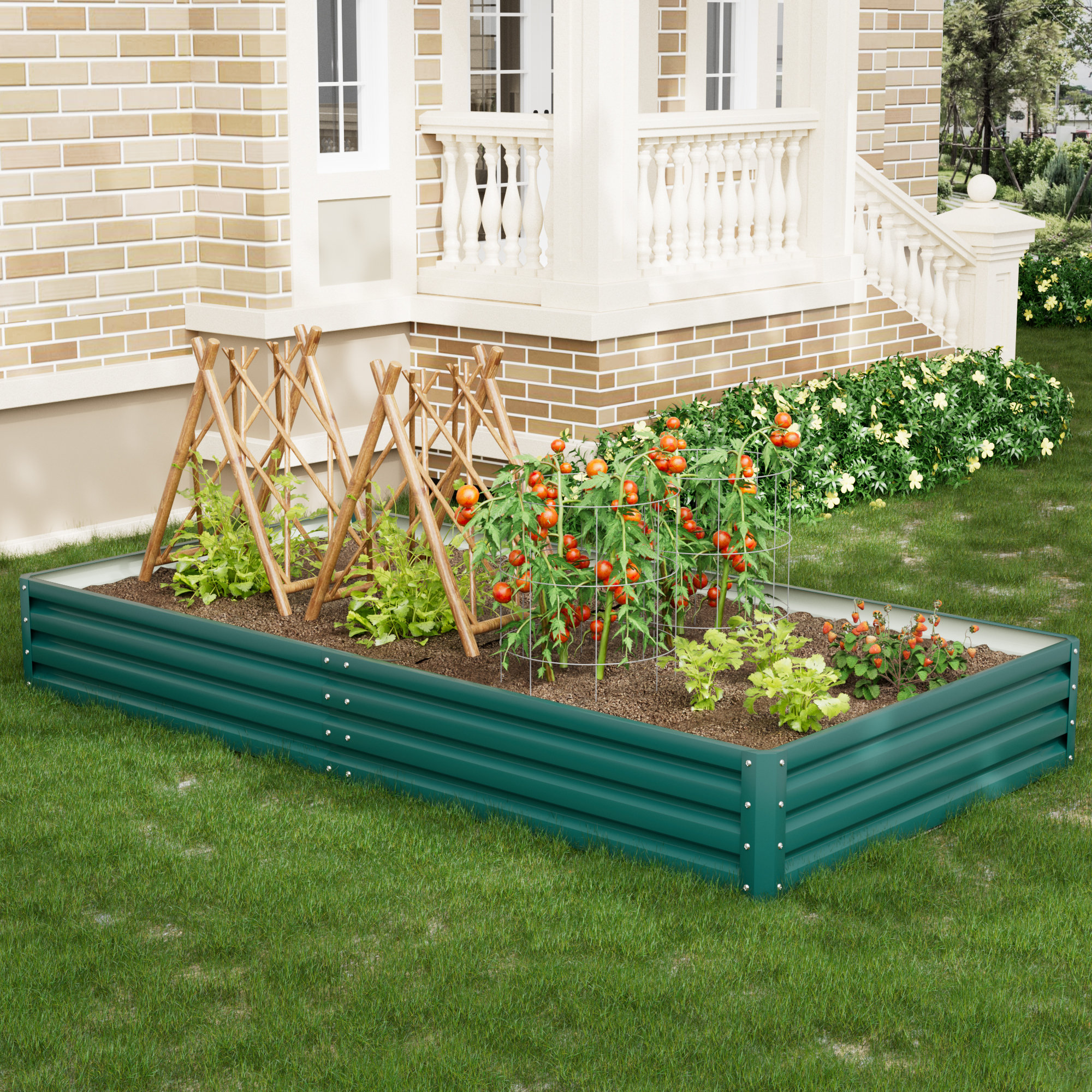 Freeport Park® Humphery Galvanized Steel Raised Garden Bed & Reviews ...