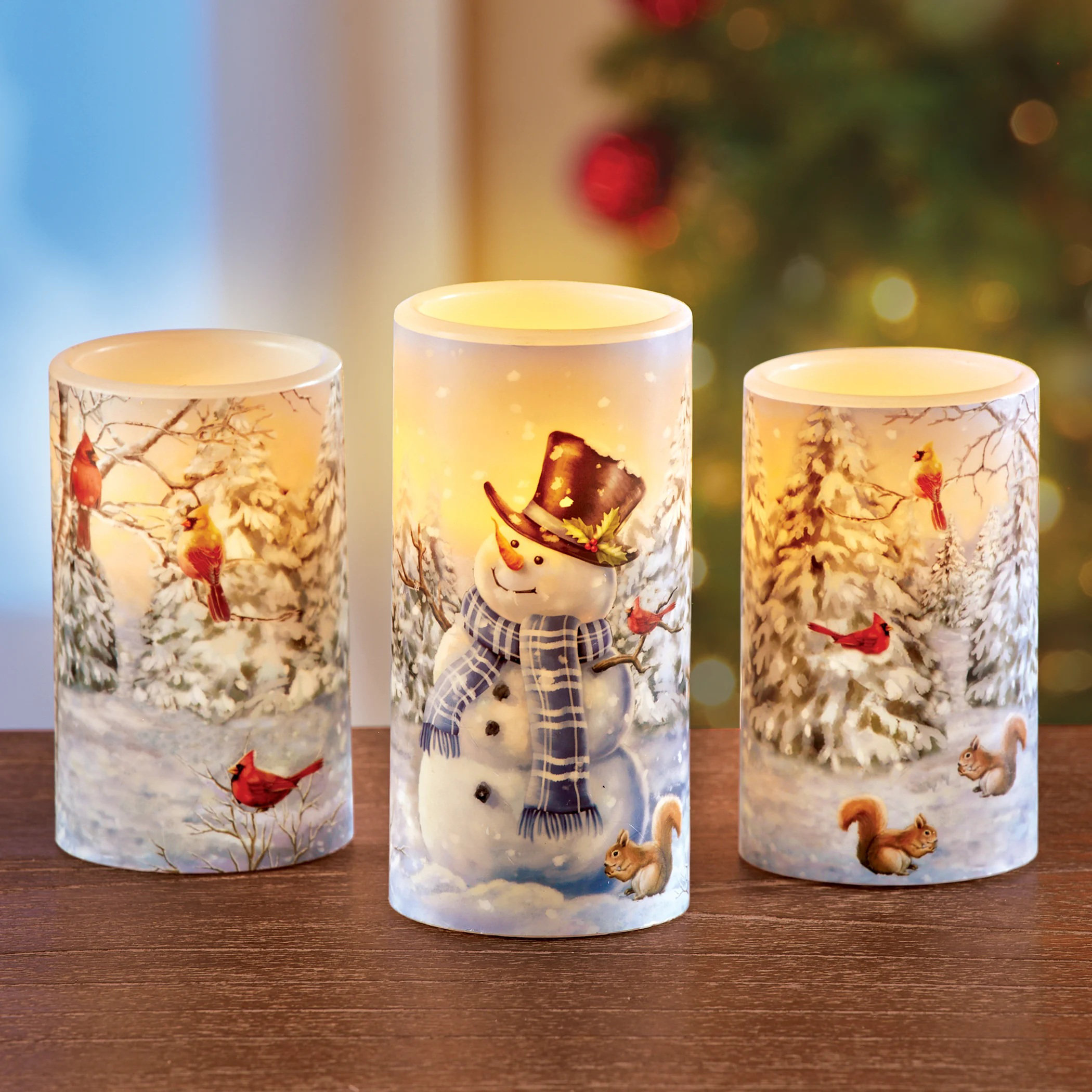 The Holiday Aisle® Kassia 3 Piece Snowman Novelty Candle Set | Wayfair