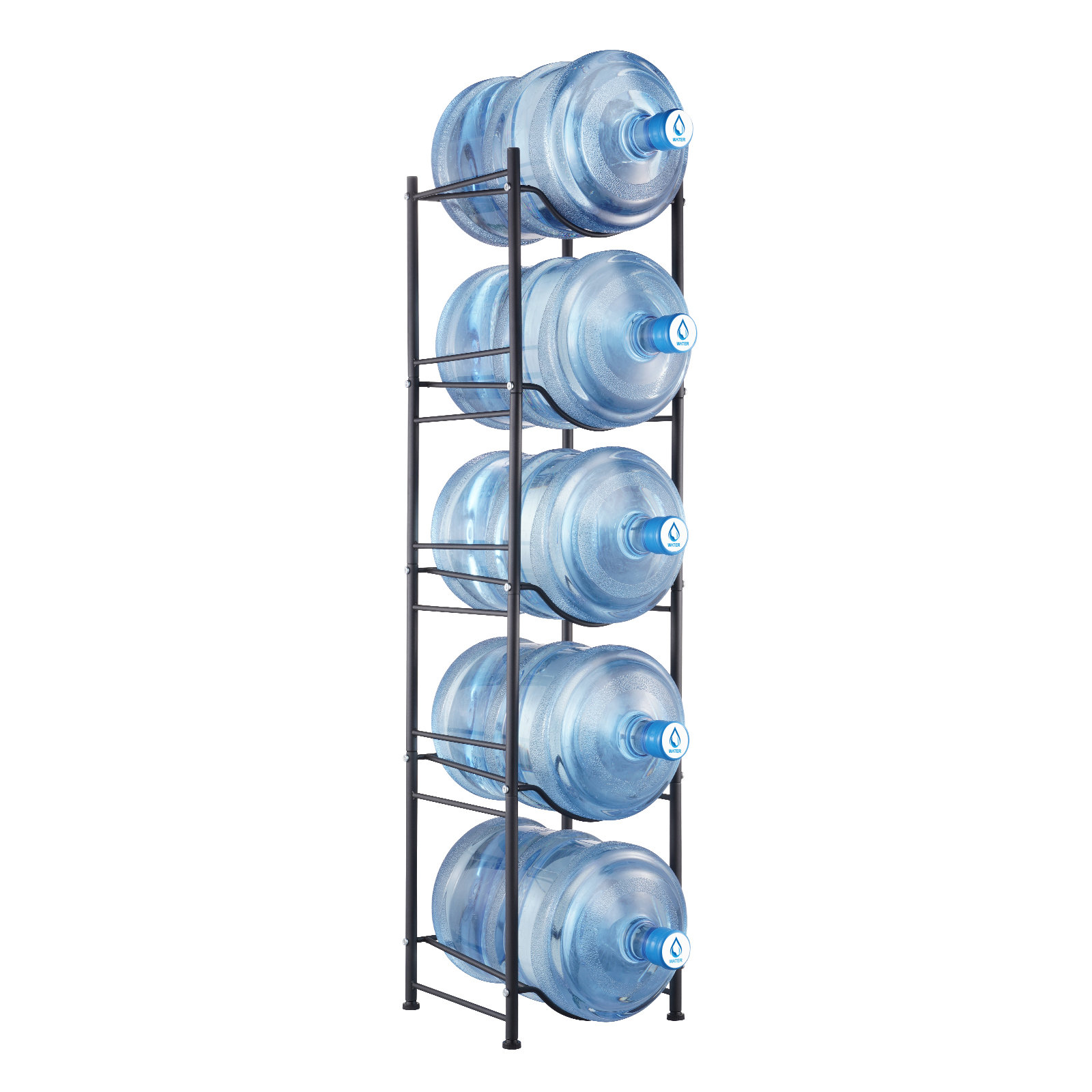 Rebrilliant 5 Tiers Water Jug Holder Single Row Water Bottle Rack ...