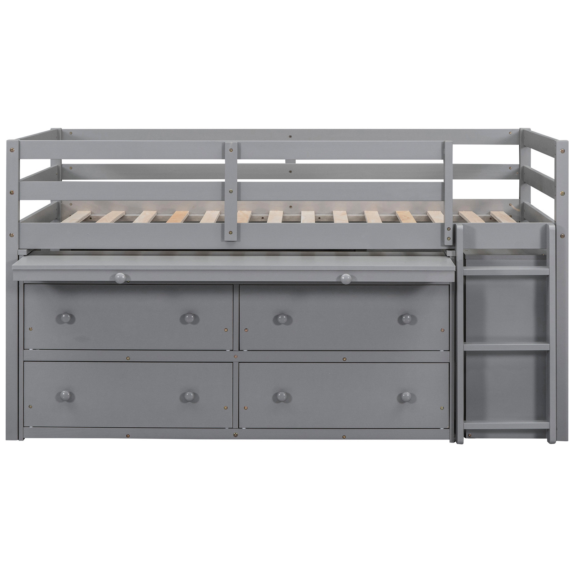 Latitude Run® Loft Bed With Retractable Writing Desk In Gray - Enjoy A ...