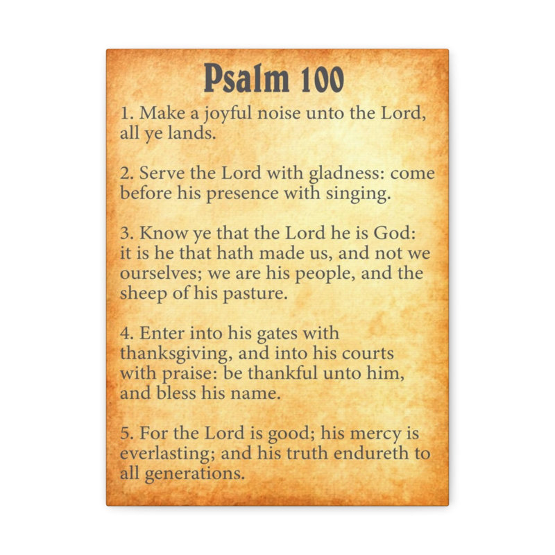 Trinx Psalm 100 On Canvas Textual Art | Wayfair