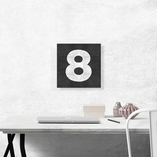 ARTCANVAS " Chalkboard Number 8 Eight Numeral " - Wayfair Canada