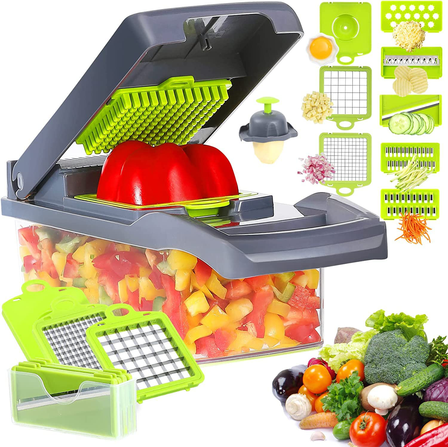 Fish Hunter 12 - Piece Stainless Steel Chopper / Dicer Set | Wayfair