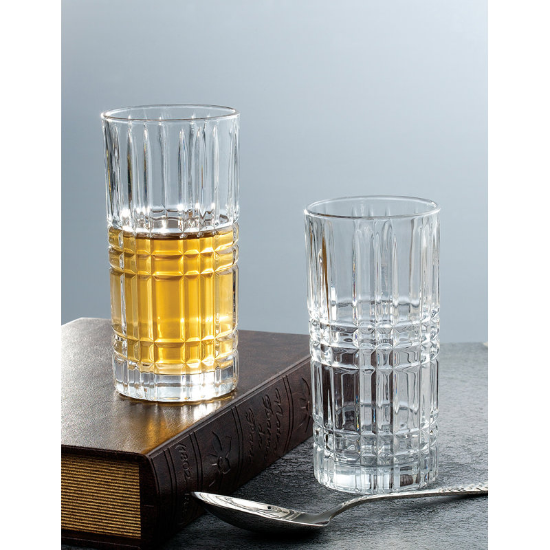 Lorren Home Trends Tall 12 Ounce Drinking Glass-Textured Cut Glass ...