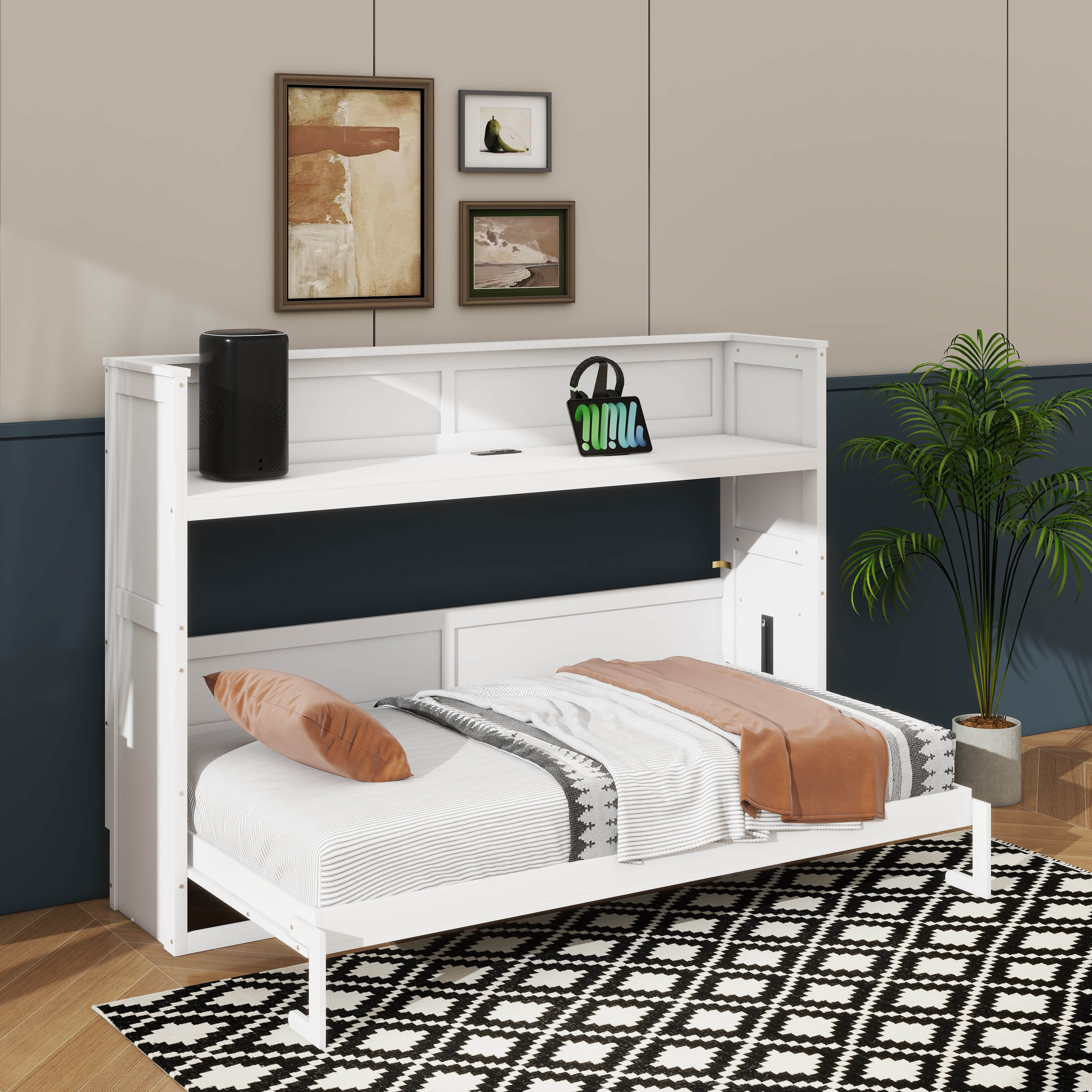 Orren Ellis Murphy Bed With Built-In Desk | Wayfair