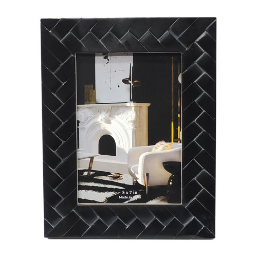 Ebern Designs Woven Photo Frame - Contemporary Polyresin Black ...