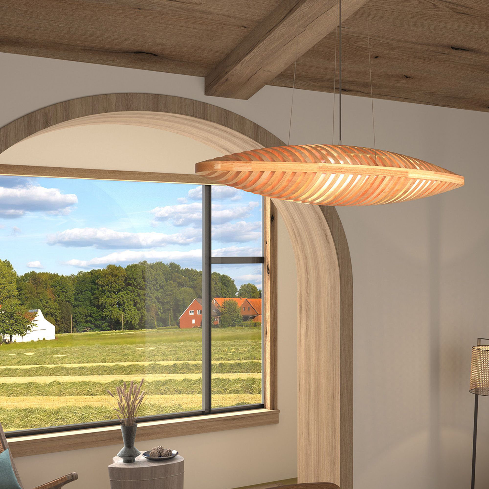 Bay Isle Home™ Nordic Pendant Light Hollow Out Wooden Hanging Light ...