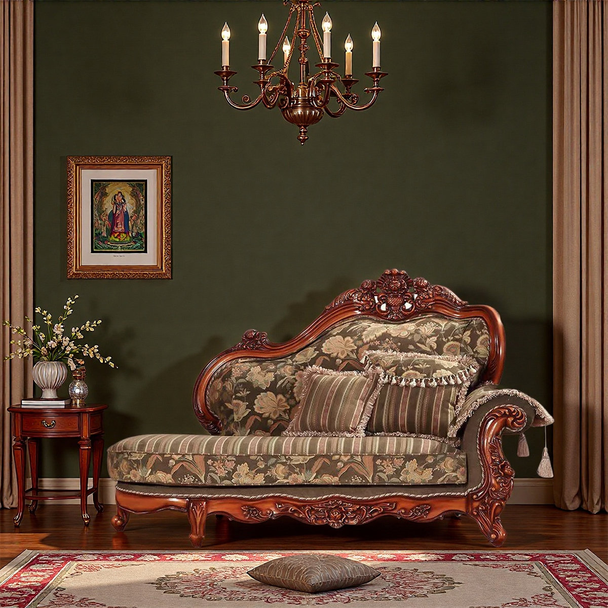 Bloomsbury Market American country-style fabric and wood sofa | Wayfair