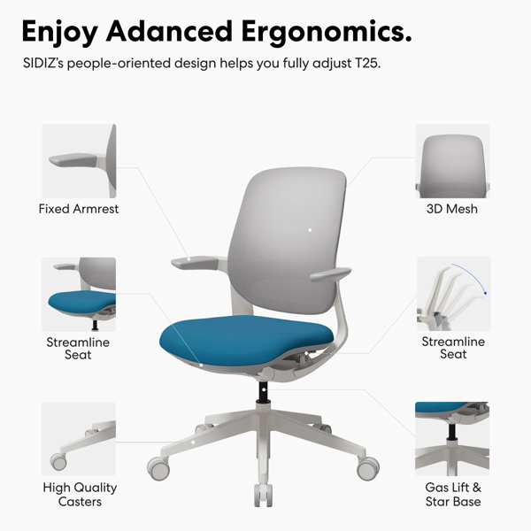 SIDIZ T25 Petite Ergonomic Home Office Chair | Wayfair
