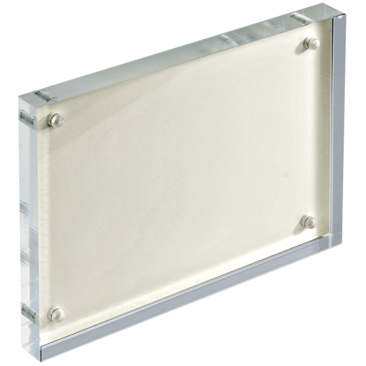 Azar Displays White Acrylic Block with Metal Back Plate 5" X 7", 2-Pack ...