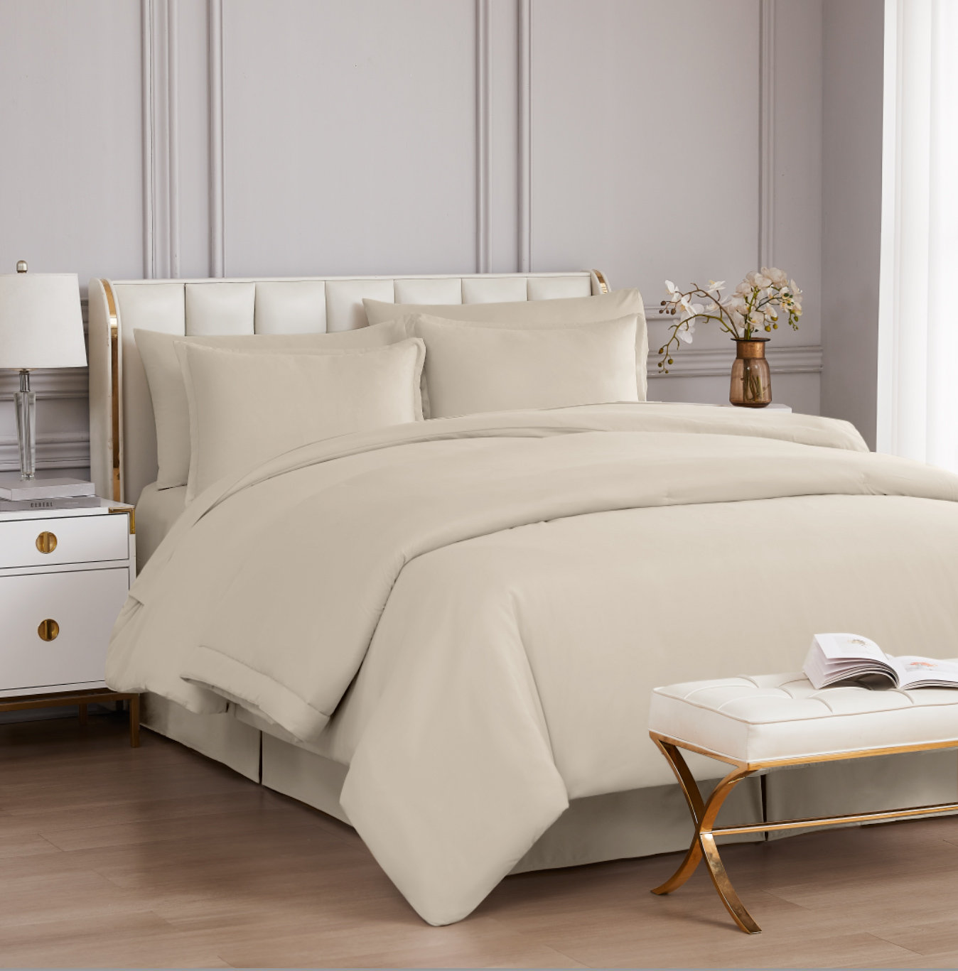 Sherry Kline 1 Pc. Microfiber Tailored With Split Open Corners On ...