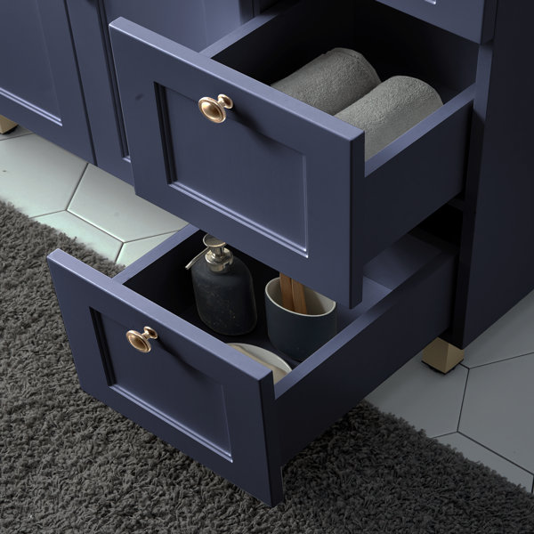 Mercer41 Taiquan 36" Modern Blue Free-standing Single Bathroom Vanity ...