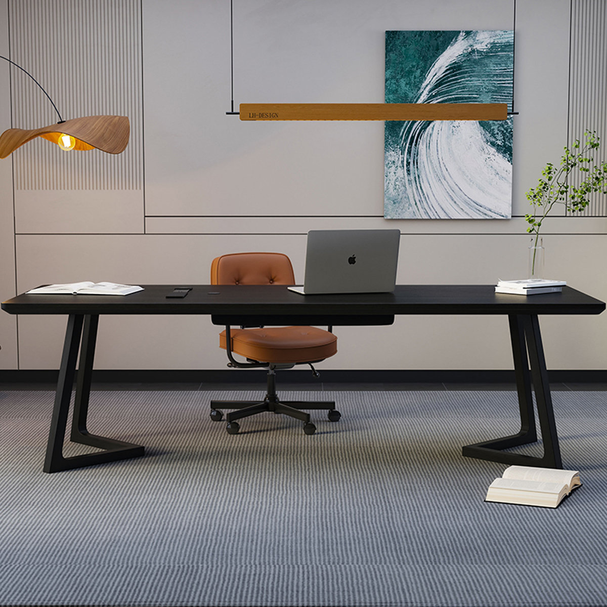 Wren Decors Black Rectangular Solid Wood Desks | Wayfair