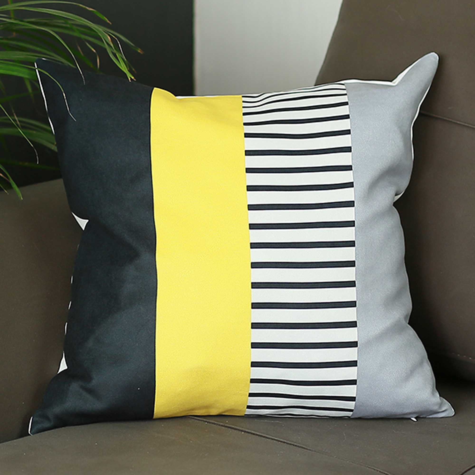 HomeRoots 18" x 18" Mix Colored Scandi Stripes Decorative Throw Pillow ...