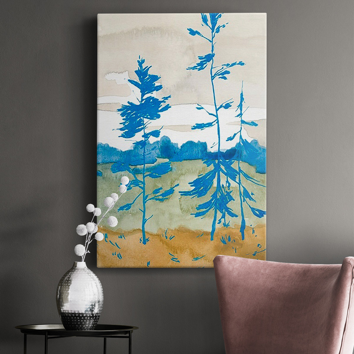 Red Barrel Studio® Cerulean Spruce II On Canvas Print | Wayfair