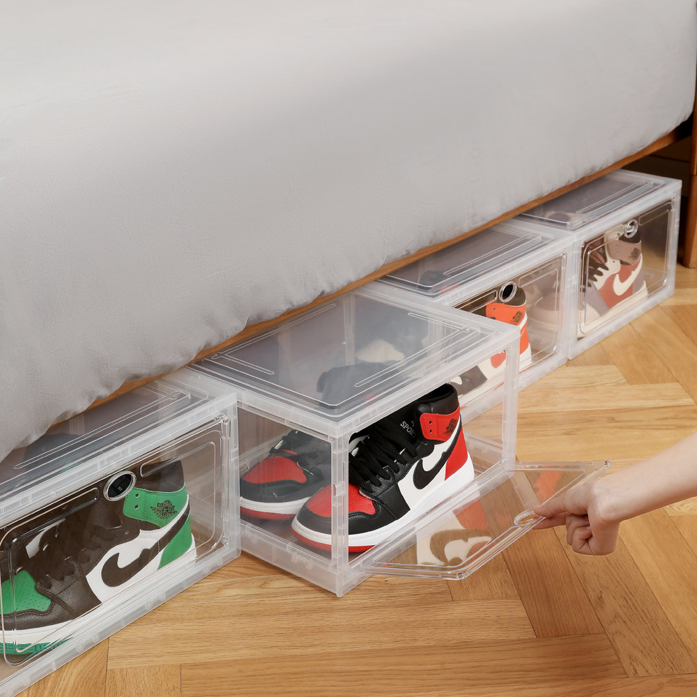 Rebrilliant Plastic Foldable Shoe Storage Box | Wayfair