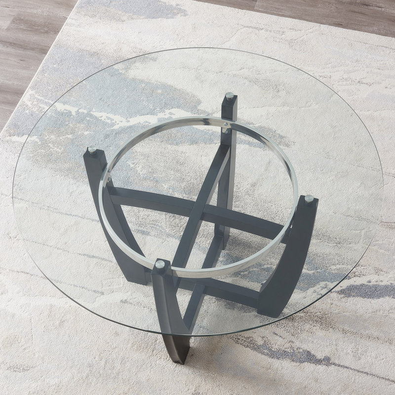 Latitude Run® 48" Inch Round Glass Top Dining Table | Wayfair