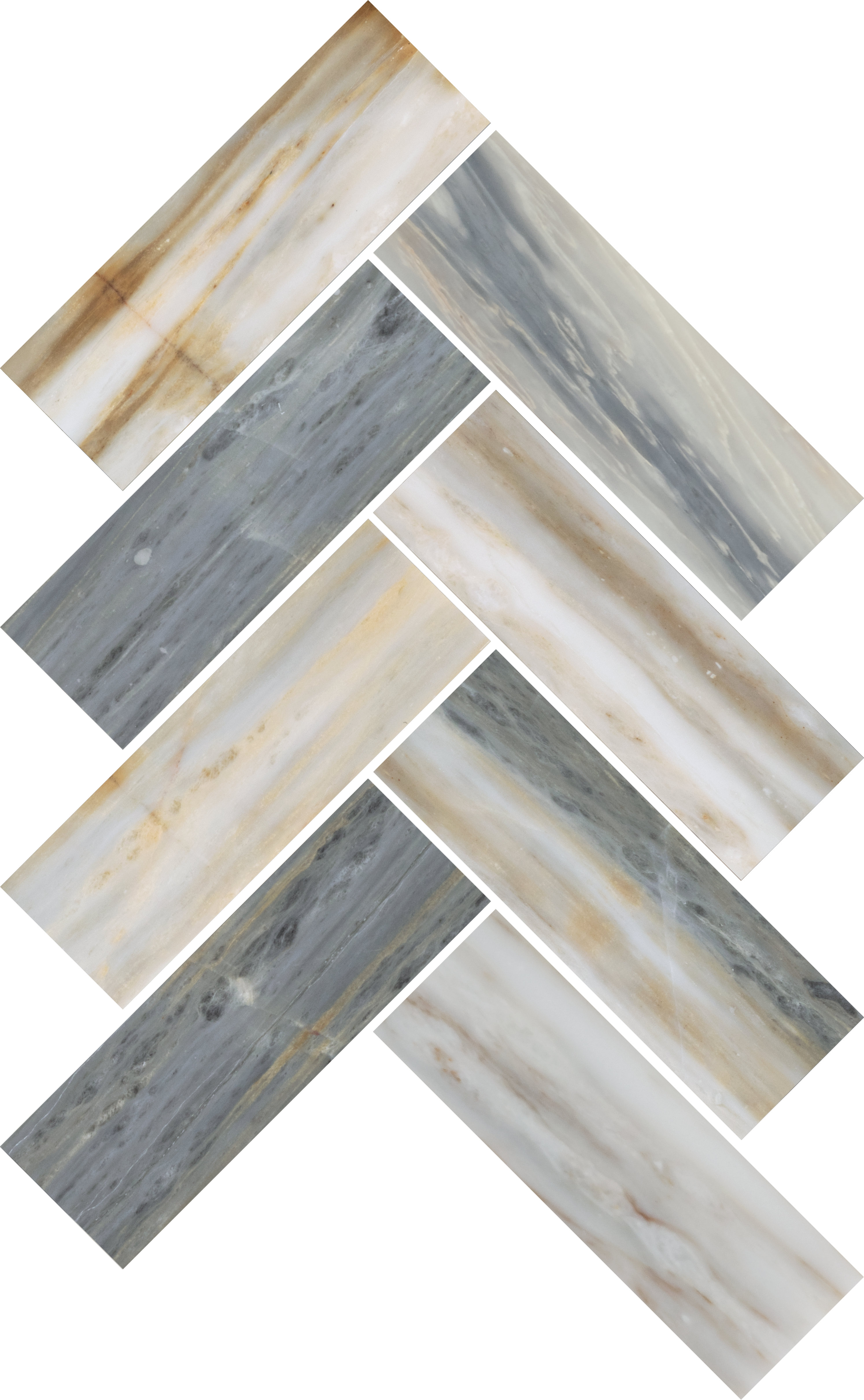 Daltile Gamma 2" x 6" Natural Stone Herringbone Wall and Floor Mosaic ...