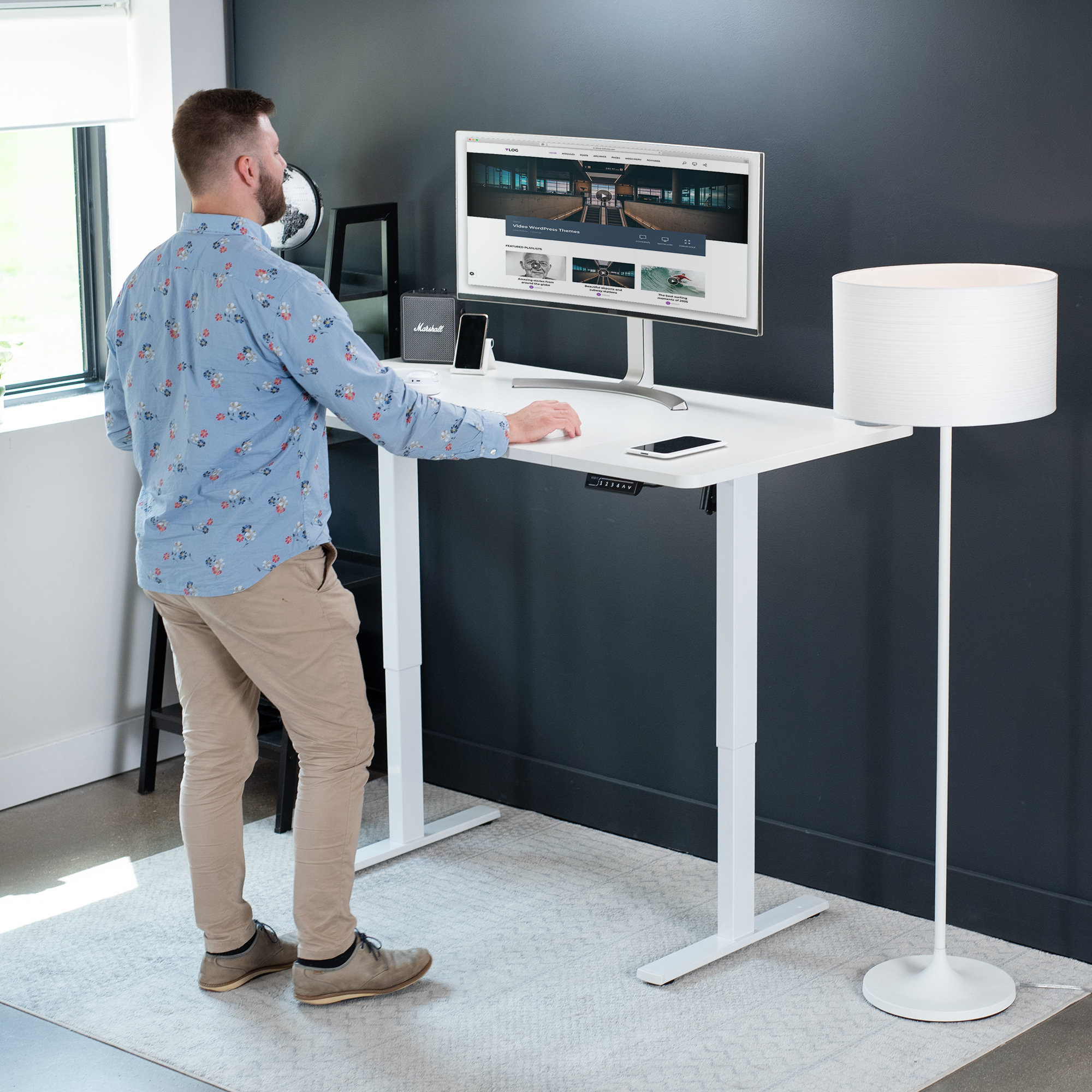 Vivo VIVO Single Motor Electric Desk with Push Button Memory Controller ...