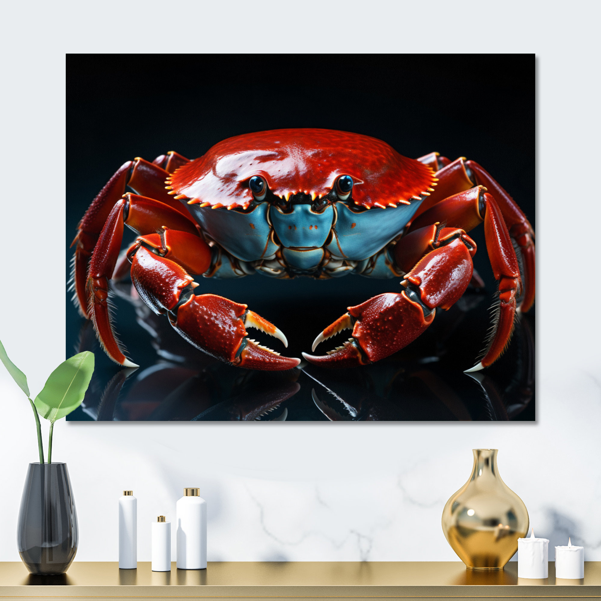 Highland Dunes Crab Portrait - Animals Metal Wall Decor - Wayfair Canada