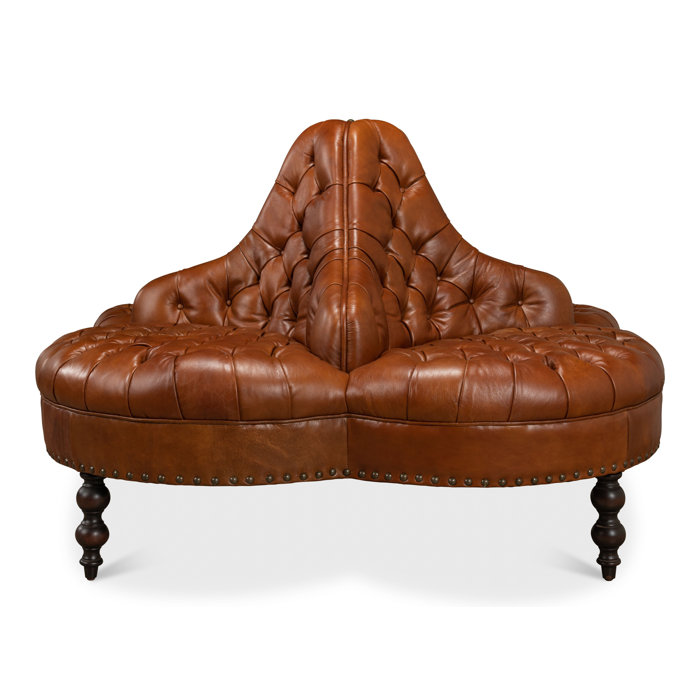 Sarreid Ltd 57'' Leather Sofa | Wayfair