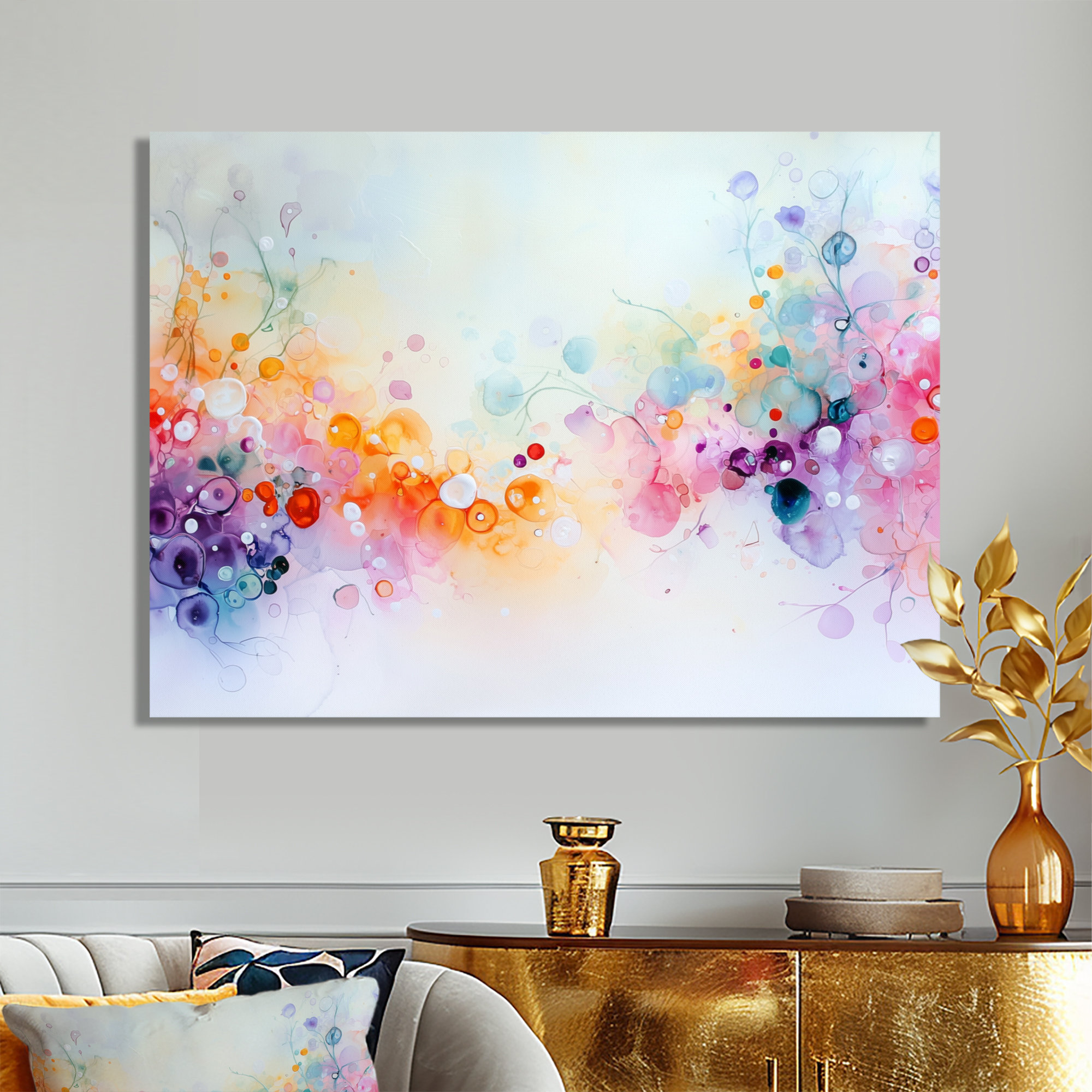 Dakota Fields Vibrant Splash Of Watercolor Ink I - Abstract Liquid Ink ...
