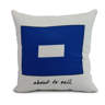 e by design Nantucket Phrase Text Word Print Outdoor Square Pillow ...