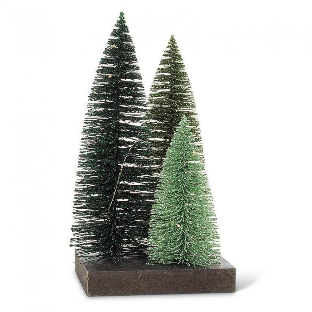 The Holiday Aisle® Glitter Led Trees on Square Base Tabletop Tree | Wayfair